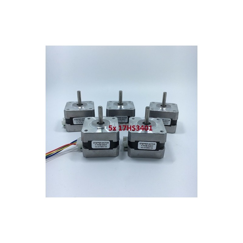 5x Nema 17 Schrittmotor 17HS3401