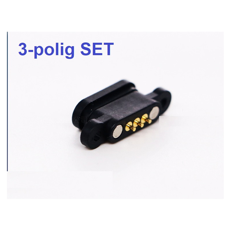 Pogo Stecker/Buchse 3-polig magnetisch SET