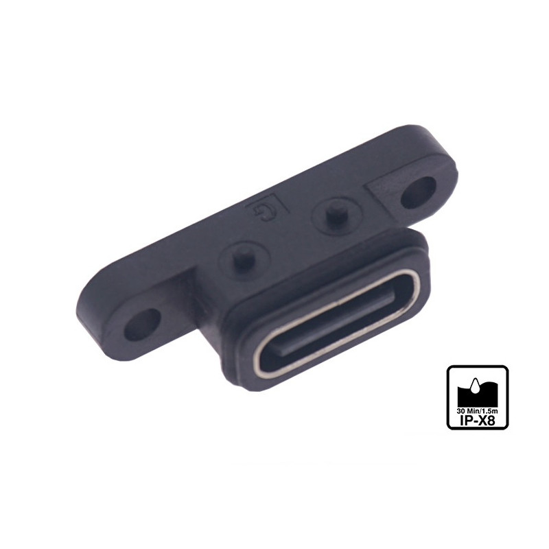 USB-C 2pol. Einbaubuchse Lötversion ipx8